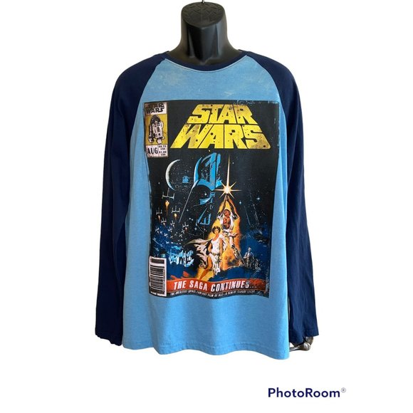 Star Wars | Shirts | Star Wars The Saga Continues Mens Distressed ...